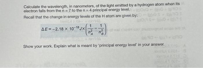 Solved Calculate the wavelength, in nanometers, of the light | Chegg.com