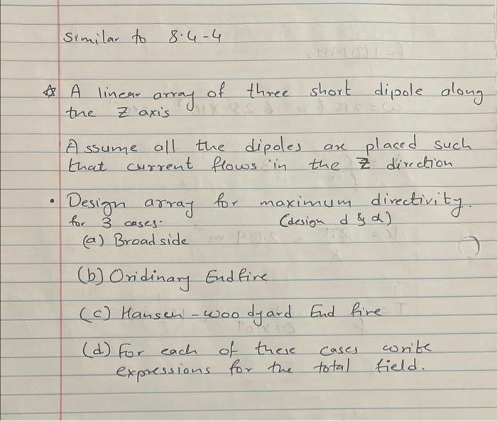 Similar to 8⋅4−4 \& A linear array of three short | Chegg.com