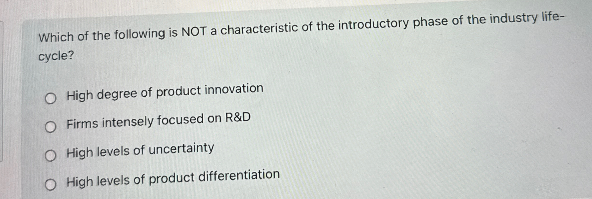 Solved Which of the following is NOT a characteristic of the | Chegg.com