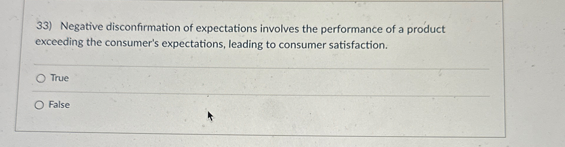 Solved Negative disconfirmation of expectations involves the | Chegg.com