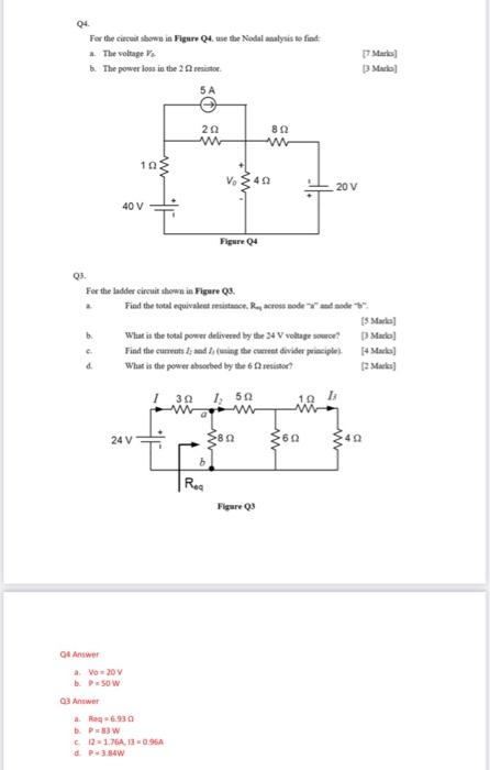 Solved Figure Q2 shows an electrical cireul with resistors | Chegg.com