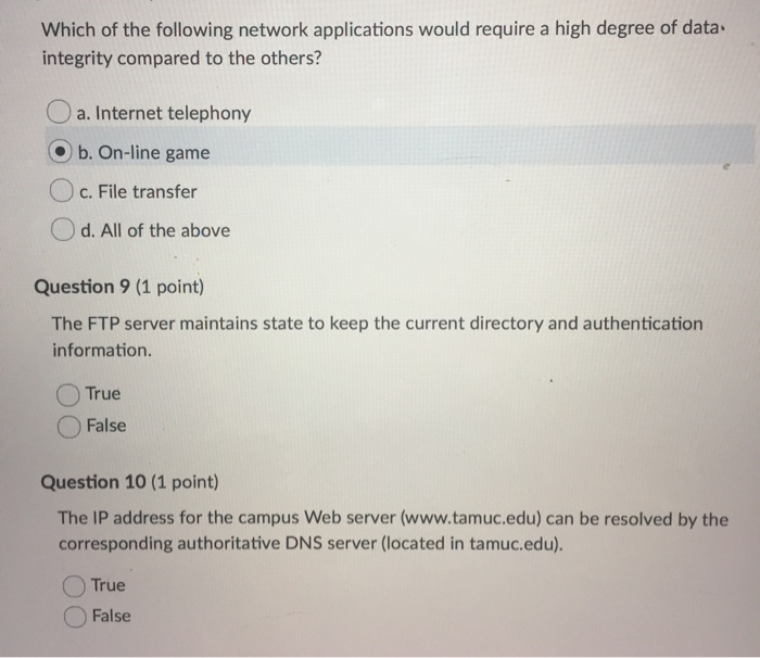 Solved Puter Networks Csci 434 02e Texas Aandm Commerce
