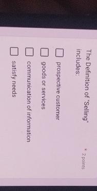 Solved The Definition of "Selling" includes:**2 | Chegg.com