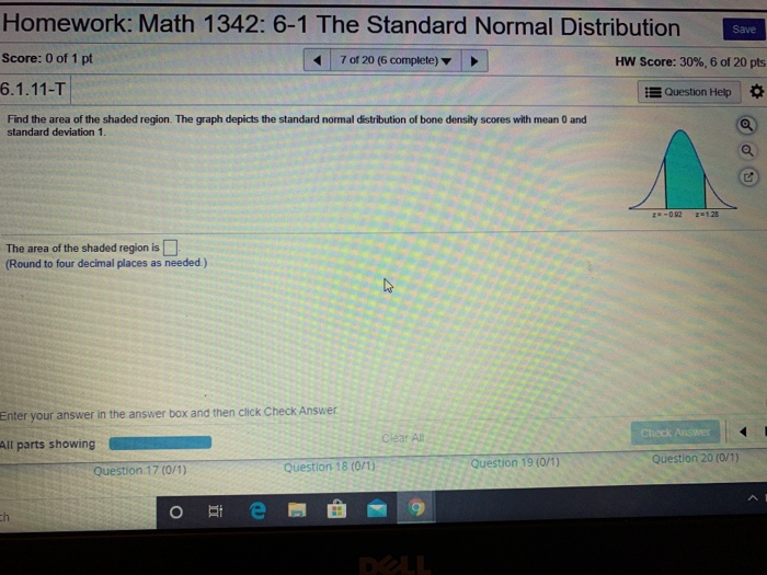 Solved Homework: Math 1342: 6-1 The Standard Normal | Chegg.com