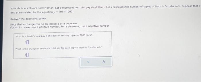 Solved Yolanda is a software saleswoman. Let y represent her | Chegg.com