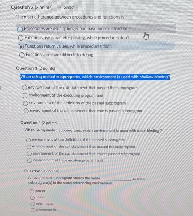 Solved The main difference between procedures and functions | Chegg.com Solved The main difference between procedures and functions | Chegg.com
