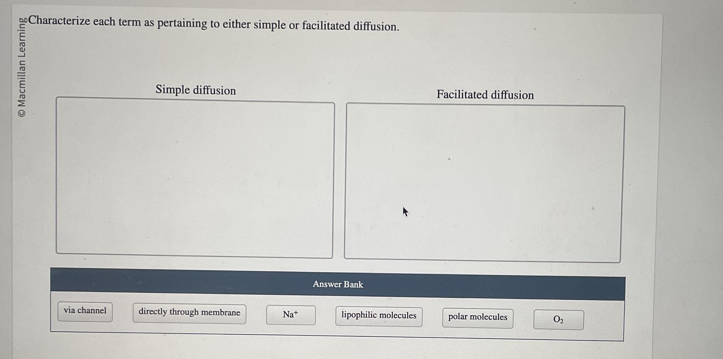 Solved Simple diffusionFacilitated diffusionAnswer | Chegg.com