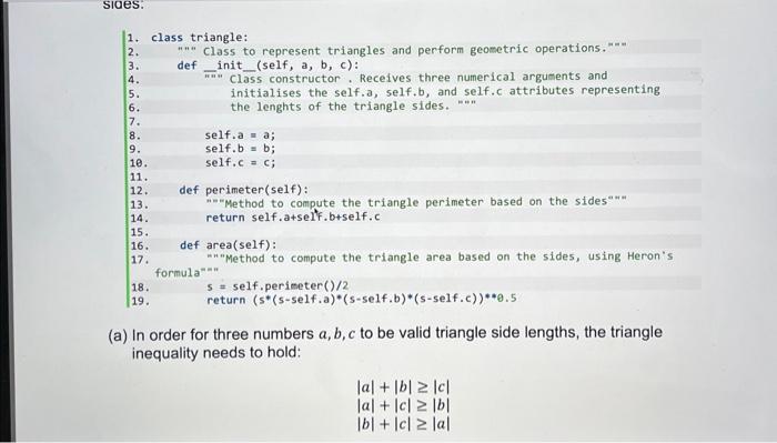 Solved The area of a triangle can be computed from the | Chegg.com