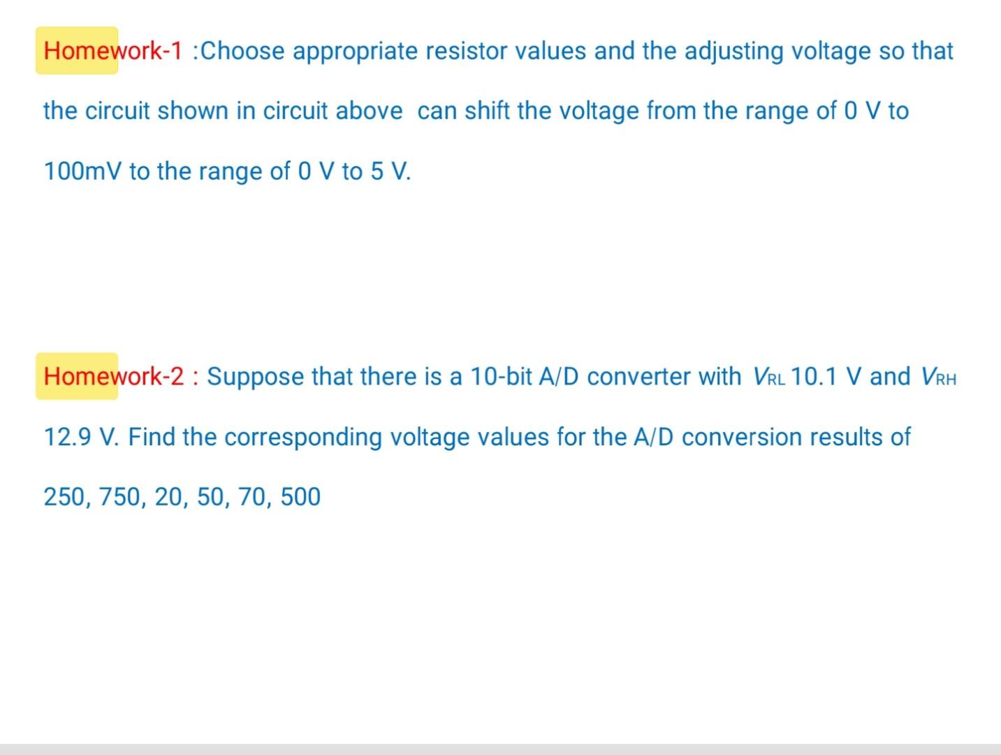 Solved Homework-1: Choose appropriate resistor values and | Chegg.com