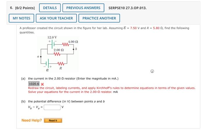 Solved 6. f0/2 points) DETAILS PREVIOUS ANSWERS SERPSE10 | Chegg.com