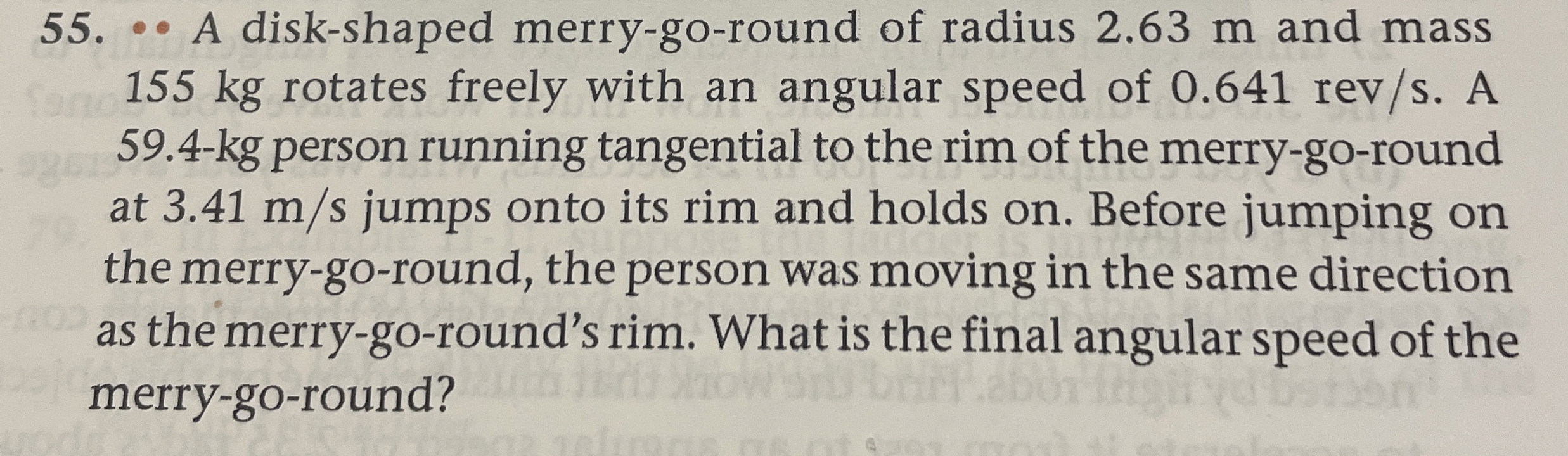 Solved by an EXPERT . ﻿A disk-shaped merry-go-round of radius 2.63 ﻿m and | Chegg.com