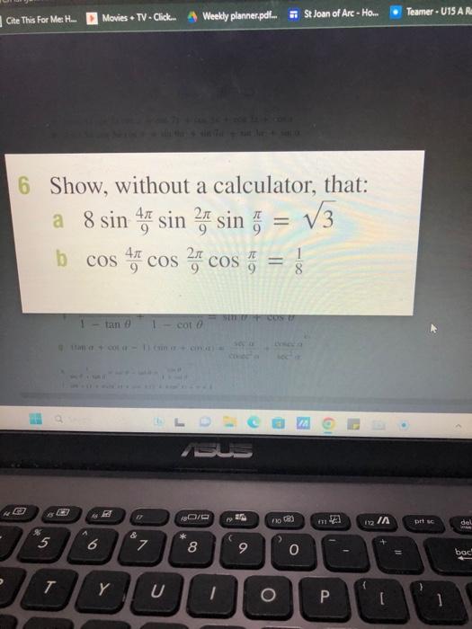 Solved Show, without a calculator, that: a | Chegg.com