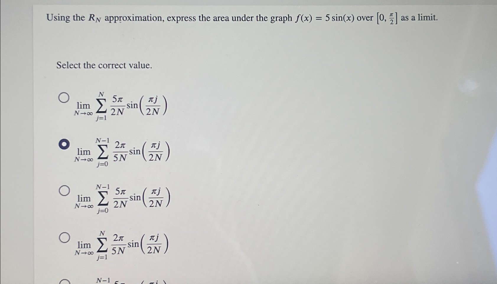 Solved Using the RN ﻿approximation, express the area under | Chegg.com