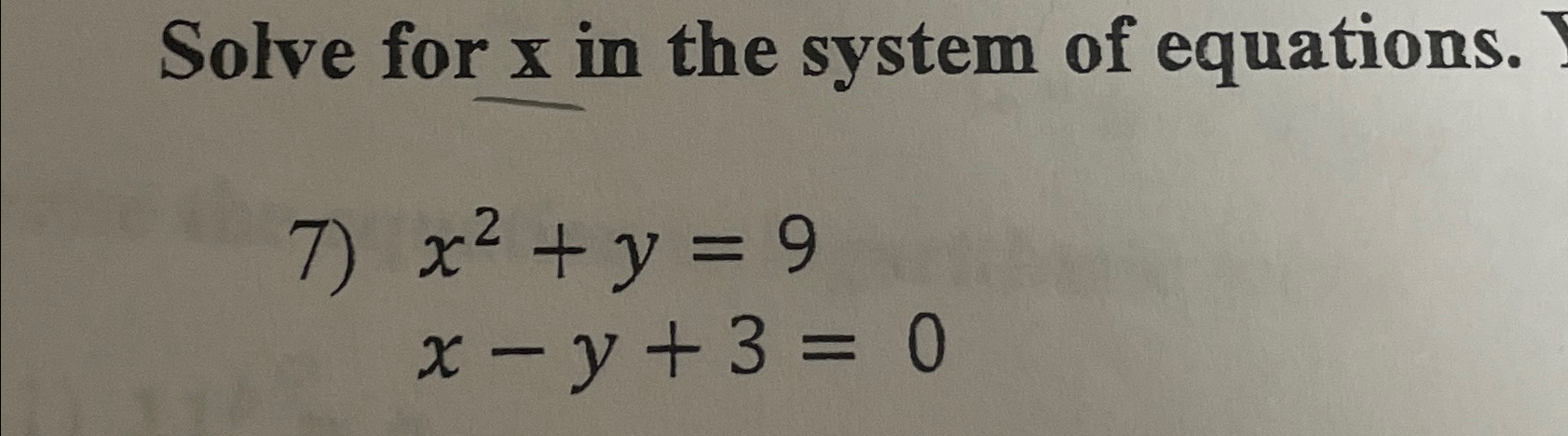 Solved Solve for x ﻿in the system of equations. | Chegg.com