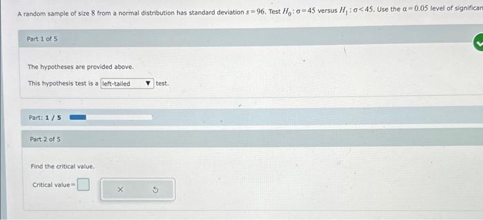 Solved A random sample of size 8 from a normal distribution | Chegg.com