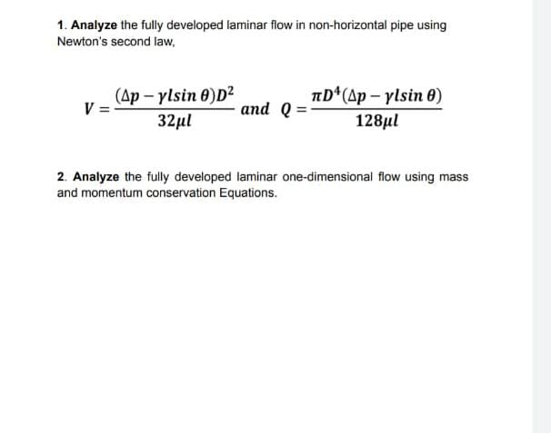 Solved Analyze the fully developed laminar flow in | Chegg.com