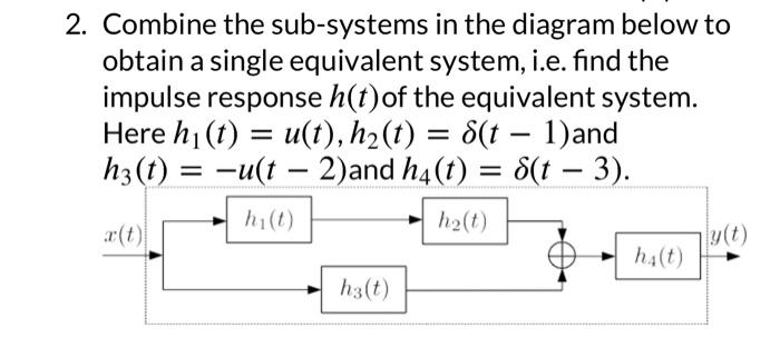 Solved 2. Combine the sub-systems in the diagram below to | Chegg.com
