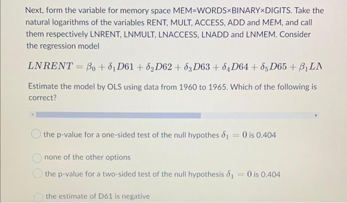 Next, form the variable for memory space MEM=WORDS × | Chegg.com