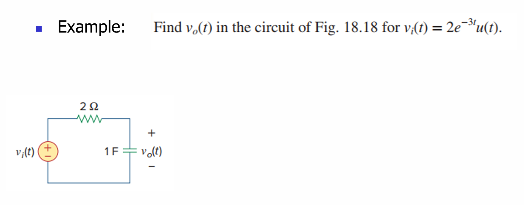 Example: Find vo(t) in ﻿the circuit of ﻿Fig. 18.18 | Chegg.com