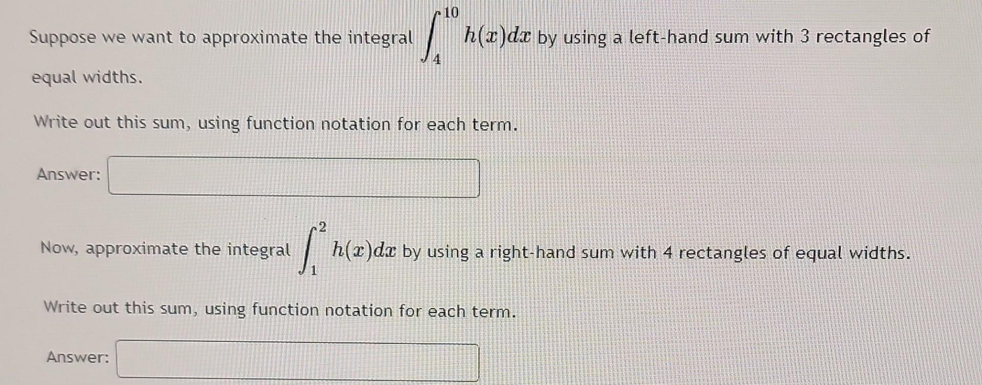 Solved Suppose we want to approximate the integral | Chegg.com