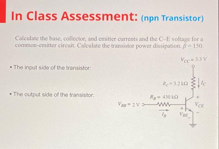 Solved Calculate The Base Collector And Emitter Currents