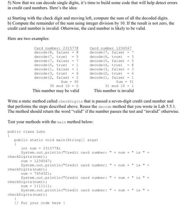 Solved 5) Now that we can decode single digits, it's time to | Chegg.com