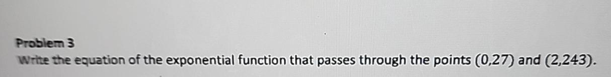 Solved Problem 3Write the equation of the exponential | Chegg.com