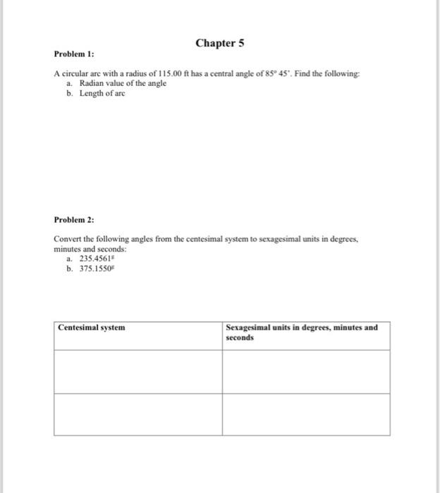 Solved Convert the following angles from the sexagesimal | Chegg.com
