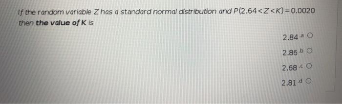Solved if the random variable Z has a standard normal | Chegg.com