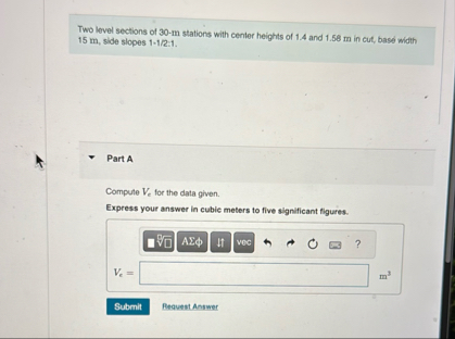 Solved Two level sections of 30-m ﻿stations with center | Chegg.com