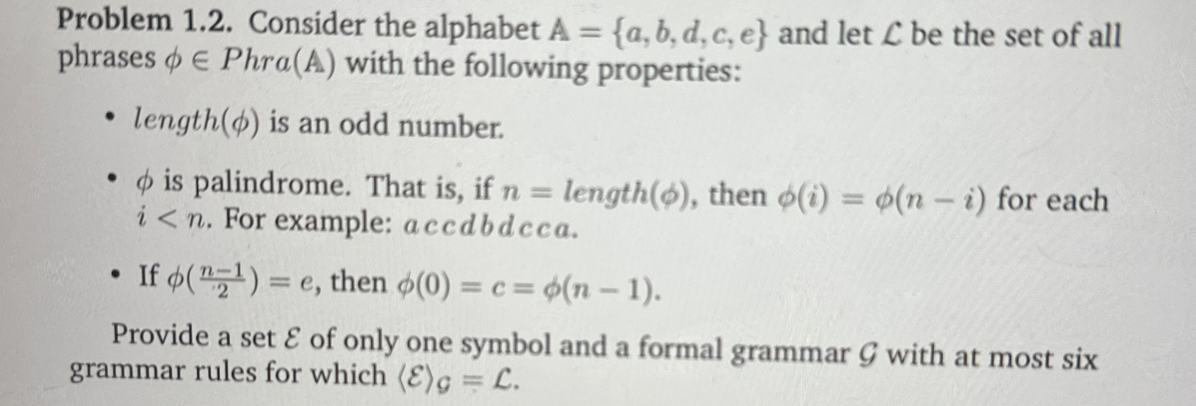 Solved Problem 1.2. ﻿Consider the alphabet A={a,b,d,c,e} | Chegg.com
