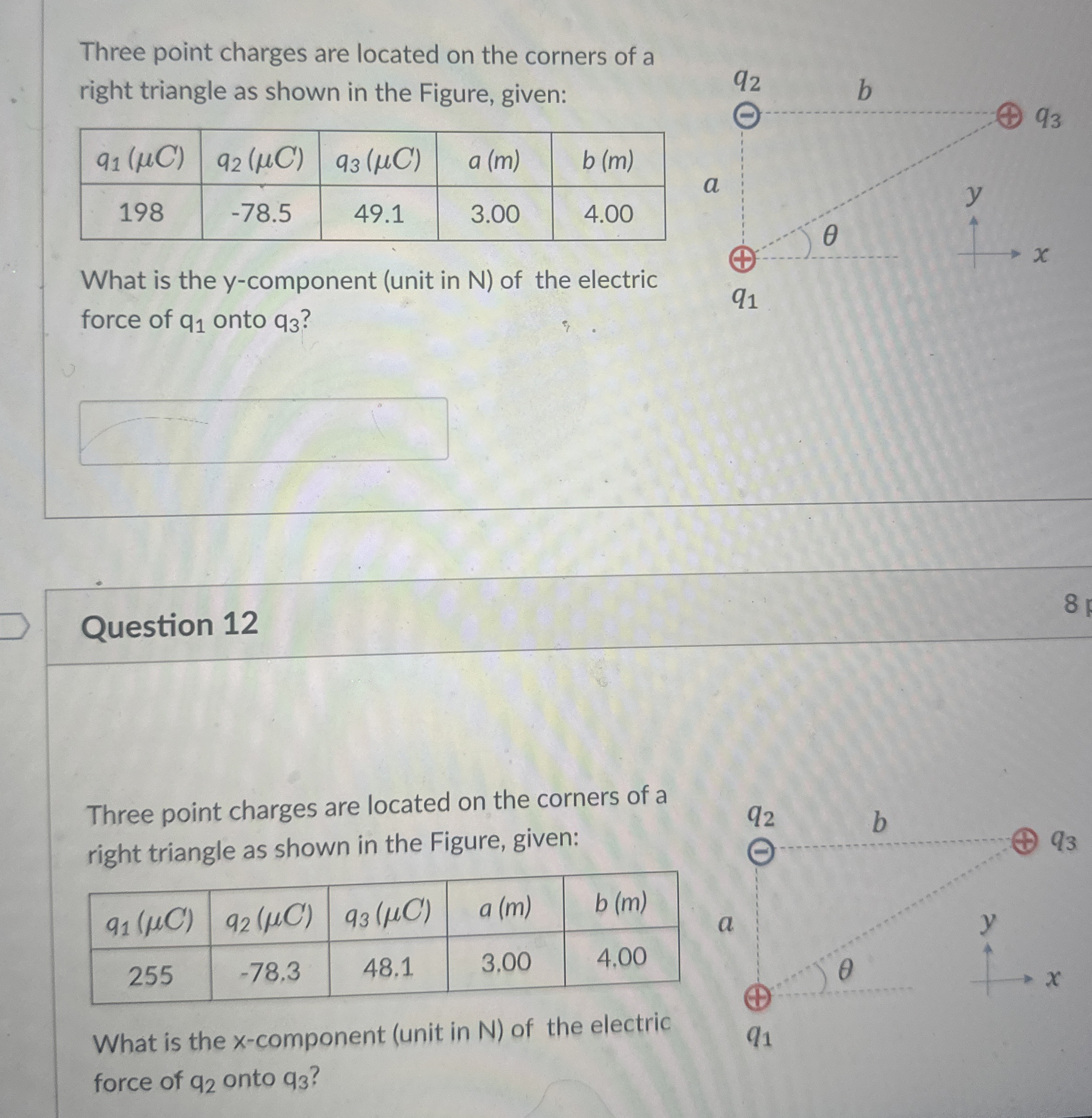 Solved Three point charges are located on the corners of | Chegg.com