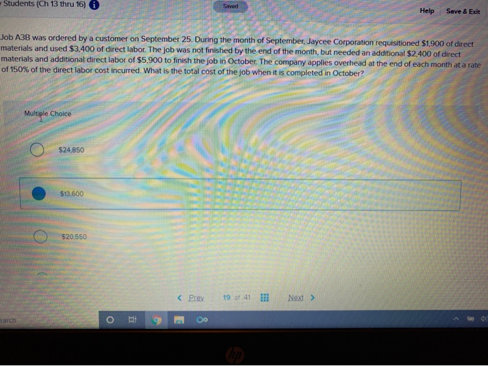 Solved Students (Ch 13 thru 16) 0 Saved Help Save & Exit Job | Chegg.com