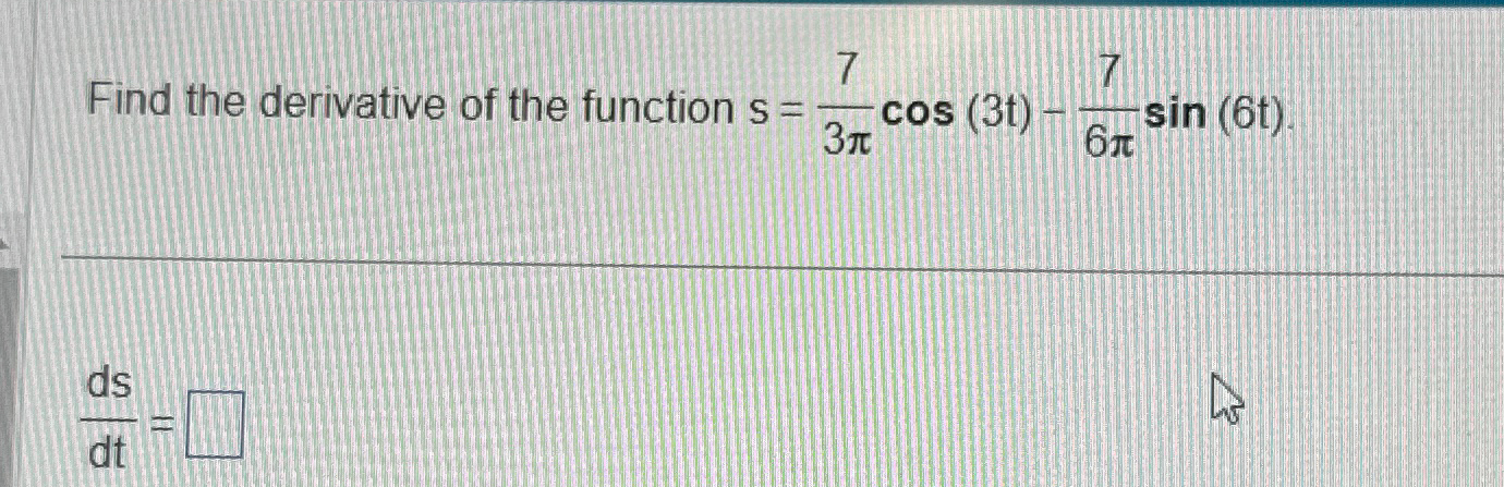 Solved Find the derivative of the function | Chegg.com