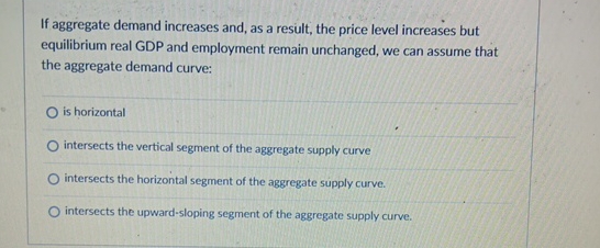 Solved If aggregate demand increases and, as a result, the | Chegg.com
