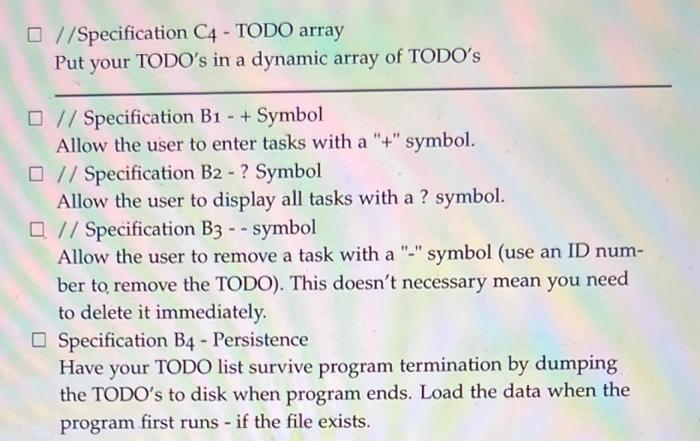 Solved // Specification C1 - Overload « Overload the | Chegg.com
