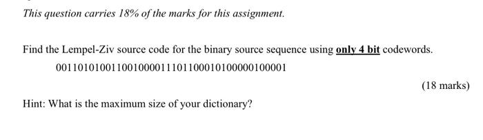 Solved This question carries 18% of the marks for this | Chegg.com