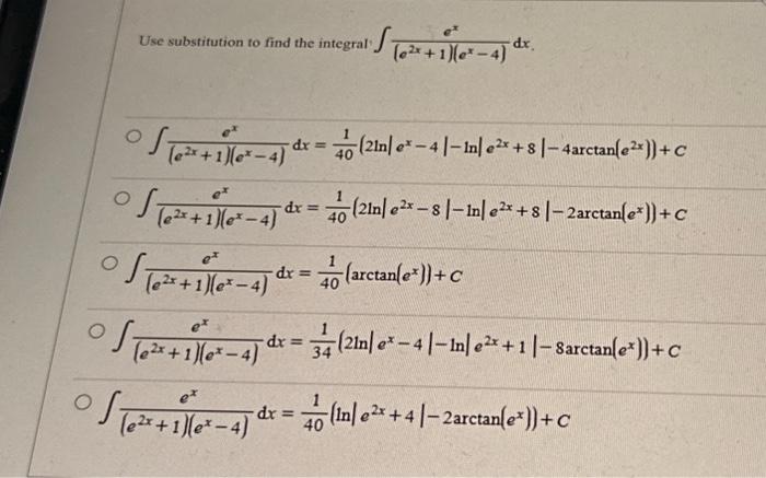 Solved Use substitution to find the integral | Chegg.com