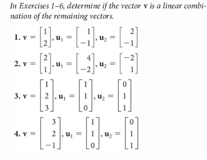 Solved In Exercises 1-6, determine if the vector v is a | Chegg.com