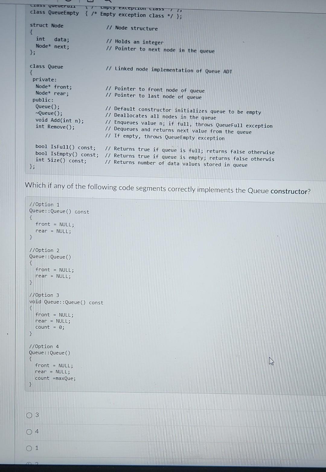Solved Which if any of the following code segments correctly | Chegg.com