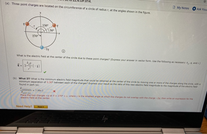 Solved O My Notes Ask You (a) Three point charges are | Chegg.com