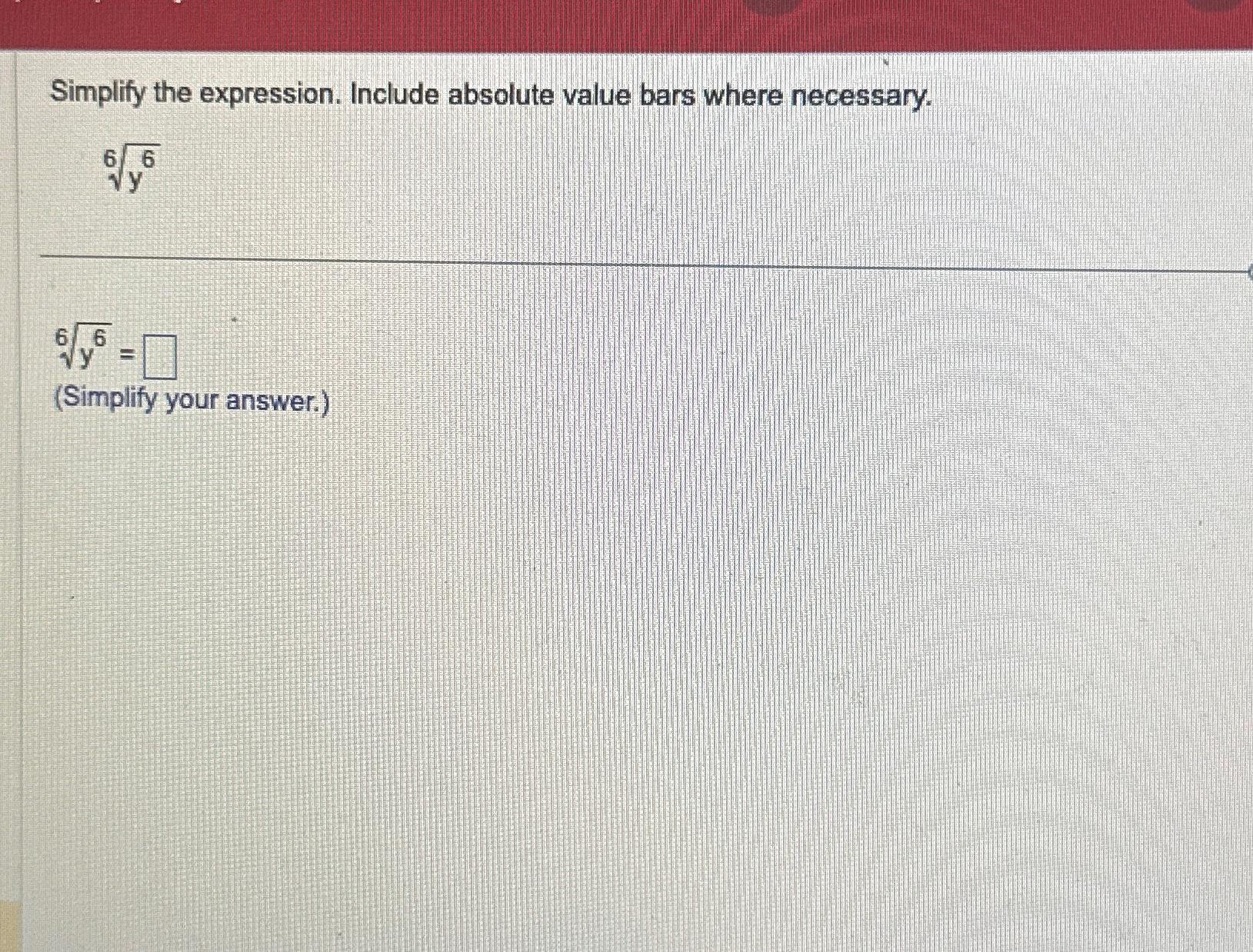 Solved Simplify the expression. Include absolute value bars | Chegg.com