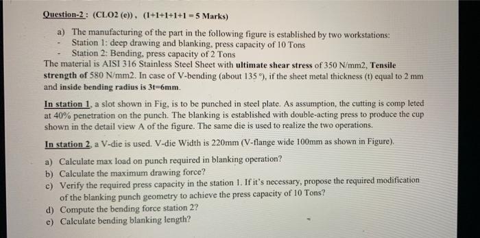 Solved Question-2: ( CLO2 (e)), (1+1+1+1+1=5 Marks ) a) The | Chegg.com