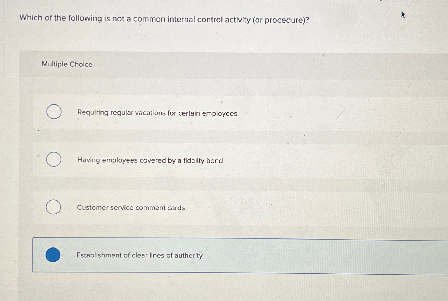 Solved Which of the following is not a common internal | Chegg.com