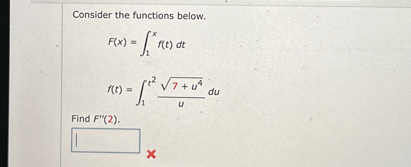Solved Consider the functions | Chegg.com