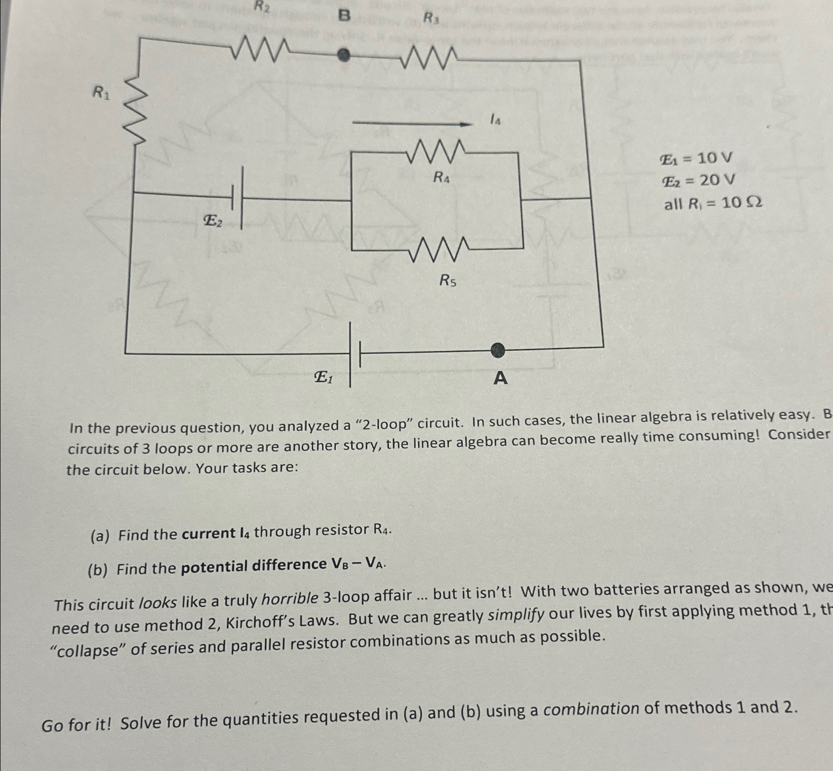 Solved In the previous question, you analyzed a "2-loop" | Chegg.com