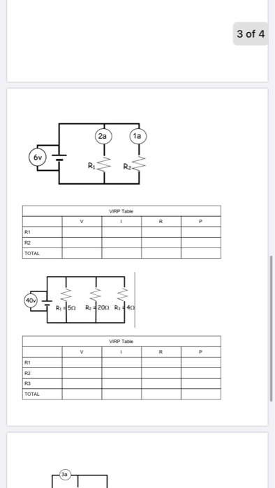 Solved complete the VIRP tables (total voltage is the | Chegg.com