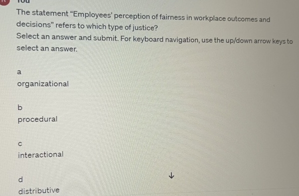 Solved The statement “Employees' perception of fairness in | Chegg.com