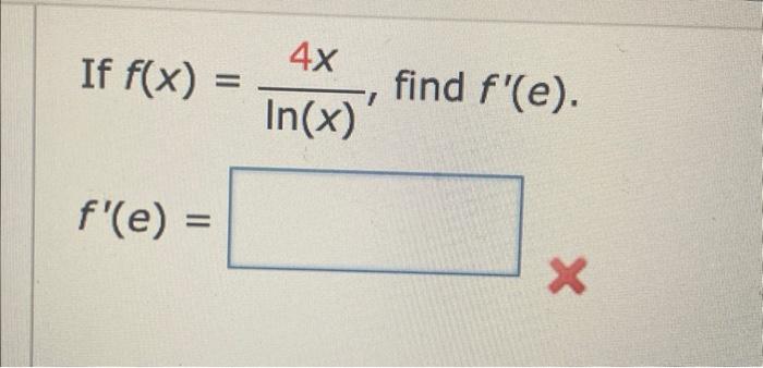 Solved f(x)=ln(x)4xFind an equation for the ine tangent to | Chegg.com