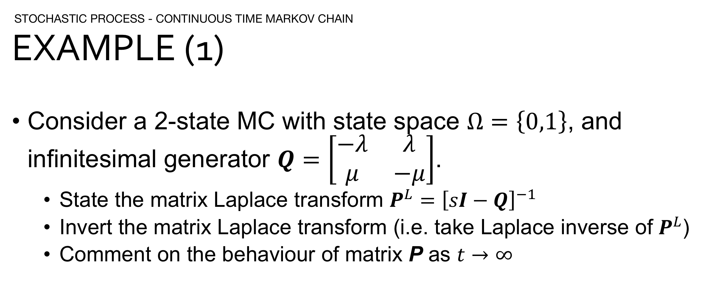 Solved Stochastic Process ﻿continuous Time Markov